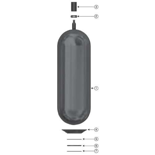 ABL04-06N1 : Bladder Assembly Kit, 5000psi, 1 Gallon Nominal Capacity,