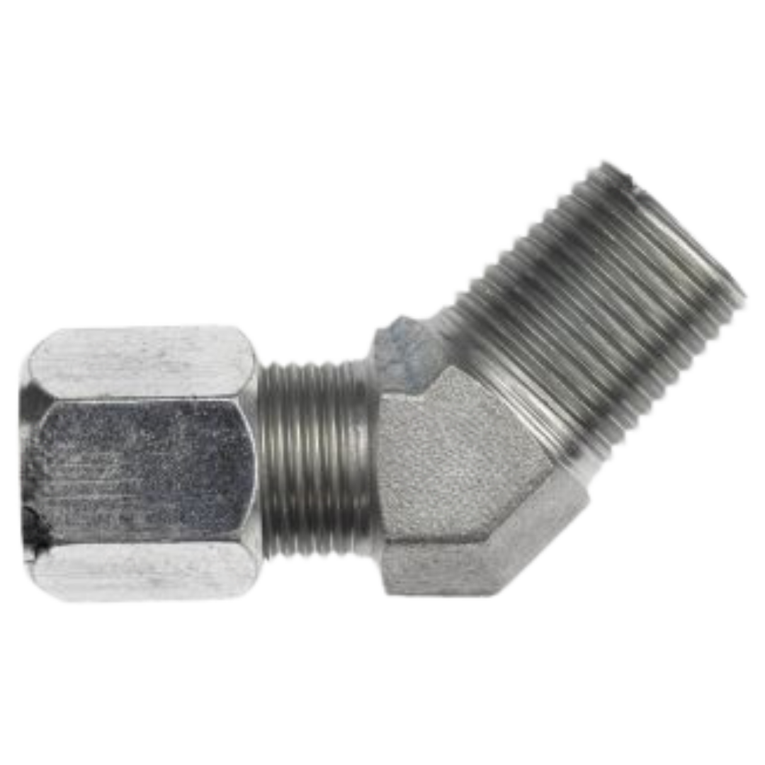 C2503-04-04-FG : OneHydraulics 45-Degree Steel Adapter, 7/16-20 (-04)