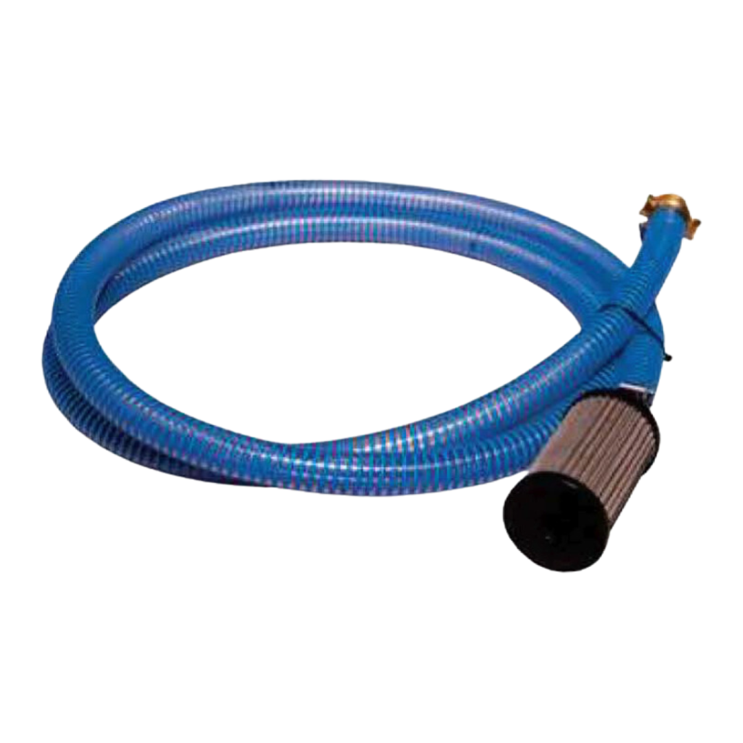 PVC32-3m-STR100 : Dynaset Suction hose with filter, 1.25” 9.8ft (3m),