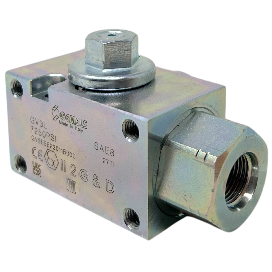 GV3L SAE8 1/2 DN13 1111AE 7250PSI : Gemels 3-Way Excavator Ball Valve,