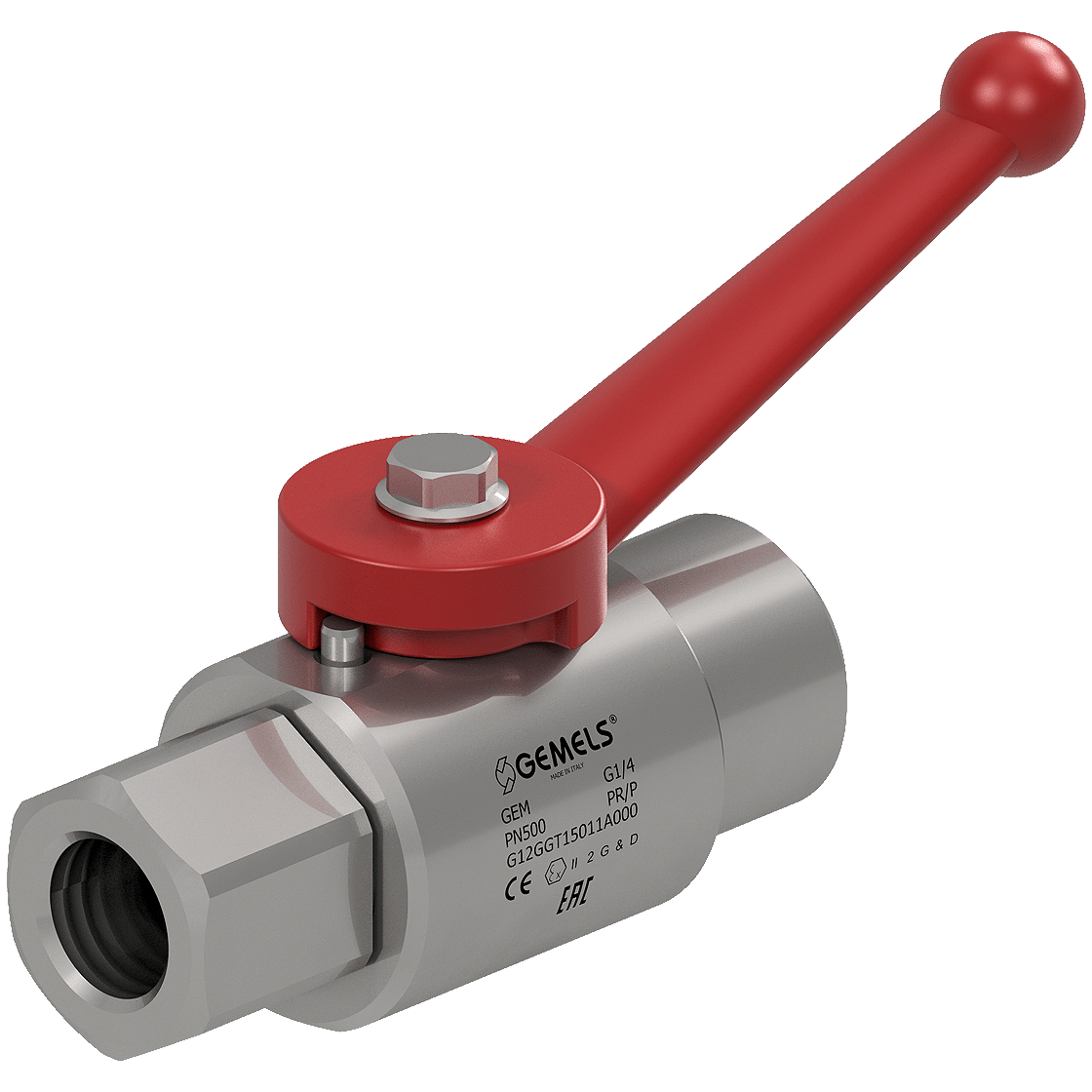 GEM SAE4 1/4 DN6 1114AB 7250PSI : Gemels Mini Ball Valve, 2-Way, 7250p