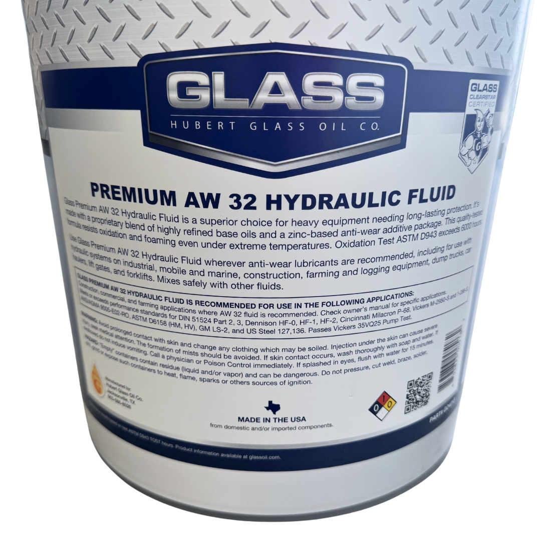 AW32 5 GALLON : Hubert Glass Oil Premium AW 32 Hydraulic Fluid