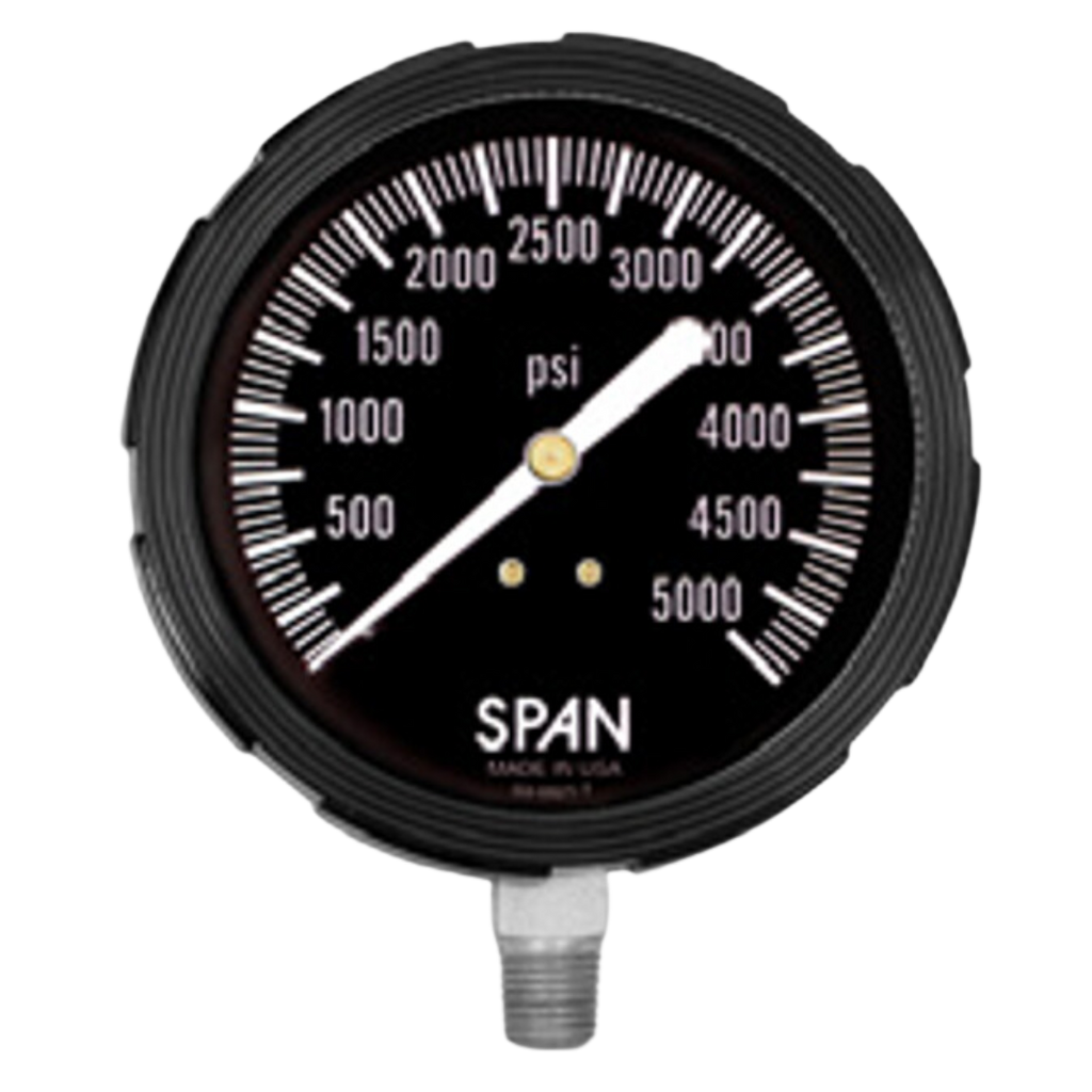 SUB/LFS-312-6000-G-CERT : SPAN Subsea Pressure Gauge, White on Black D