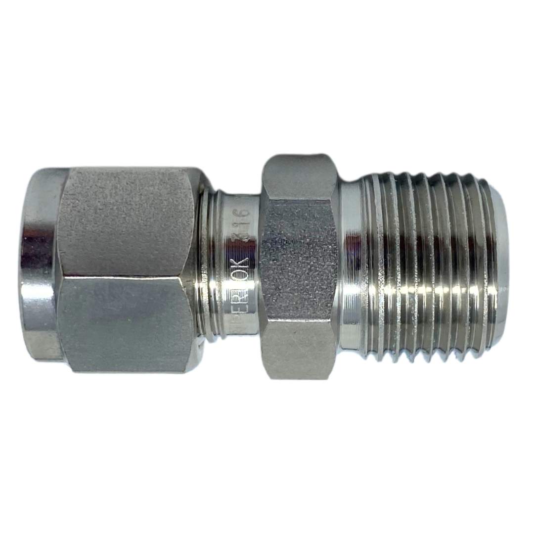 SMC 6-8N : Superlok Straight Stainless Tube Adapter, 3/8" (-6) Tube OD