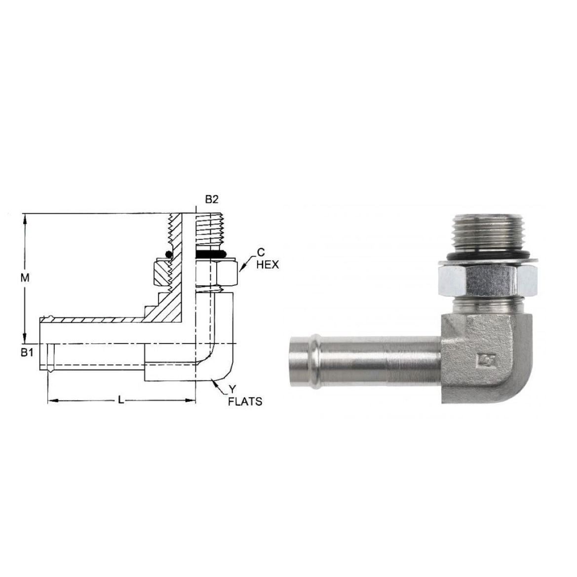 4601 10 08 Nwo Fg Onehydraulics 90 Degree Elbow 0 625 5 8 Hose Ba
