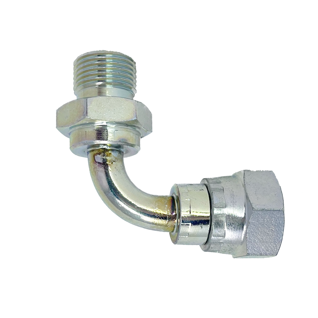 9045-24-24 : Adaptall 90-Degree Adapter, Male 1.5 (1-1/2") BSPP x Fema