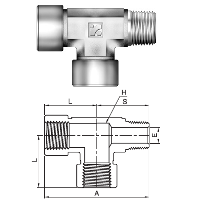 IRT-4N : Superlok 1/4" Female NPT X Male NPT X Female NPT Run Tee