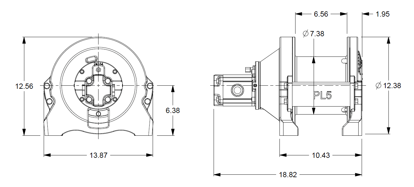PL5-12-210-2 : Pullmaster Planetary Hydraulic Winch, Equal Speed, 4,50
