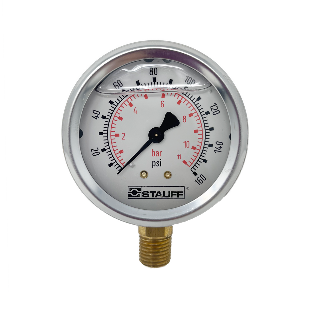 SPG-063-00160-05-S-N04 : Stauff Pressure Gauge, 2.5" Face, 0-160psi, 1